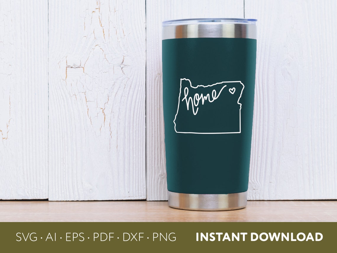 Oregon SVG Hand Lettered Minimalist Oregon State Outline Svg, Png, Eps ...