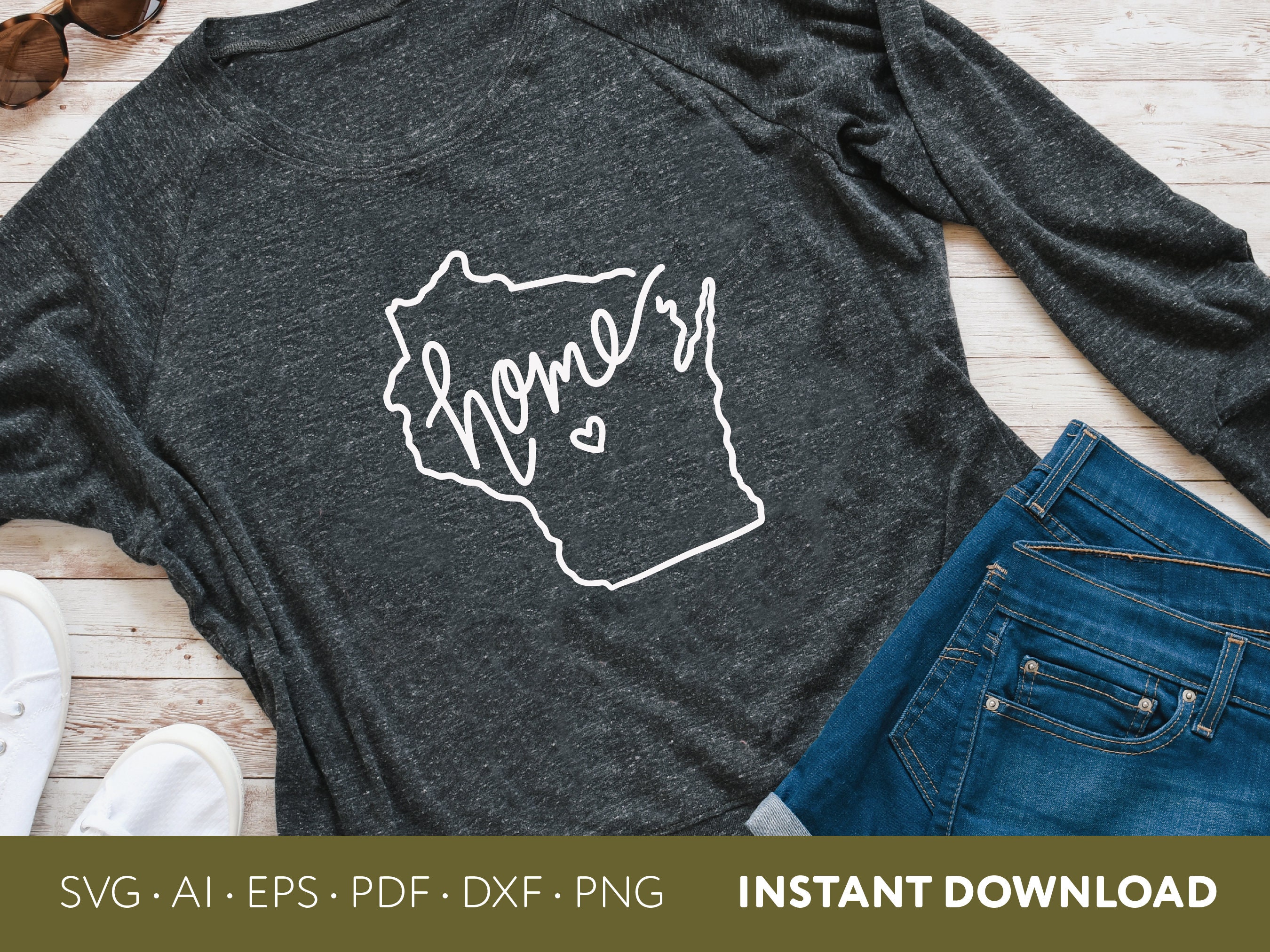 Wisconsin SVG Hand Lettered Minimalist | Wisconsin State Outline Svg ...
