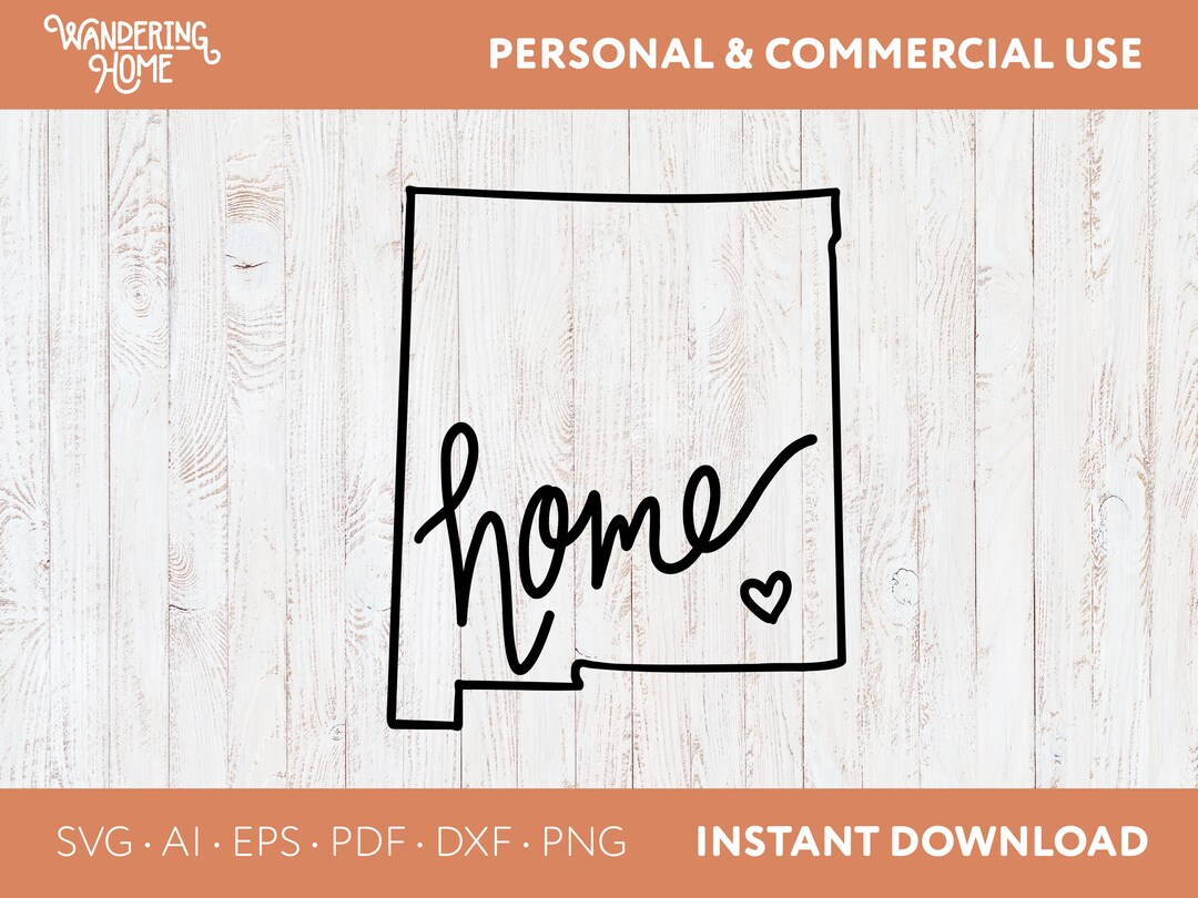 New Mexico SVG Hand Lettered Minimalist | New Mexico State Outline Svg ...