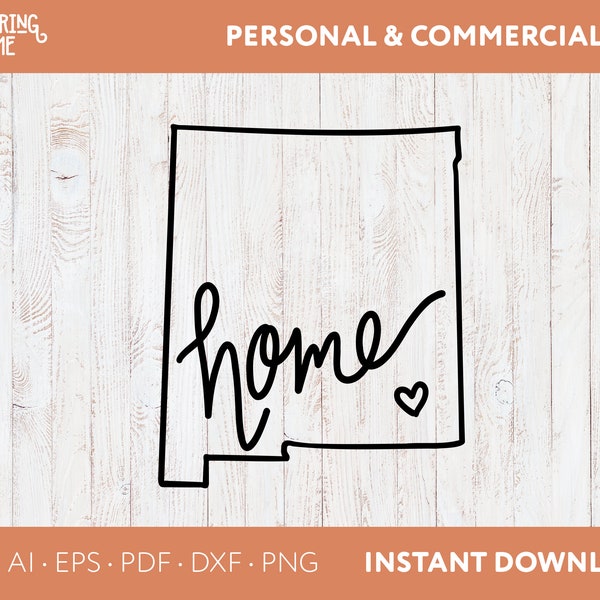 New Mexico Map Outline Svg - Etsy