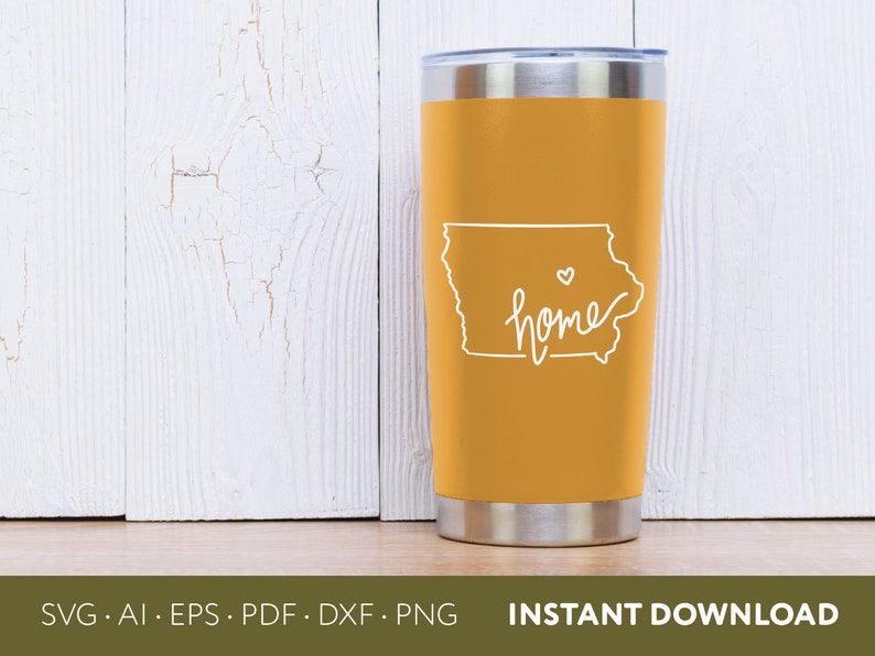 Iowa SVG Hand Lettered Minimalist Iowa State Outline Svg, Png, Eps, Dxf ...