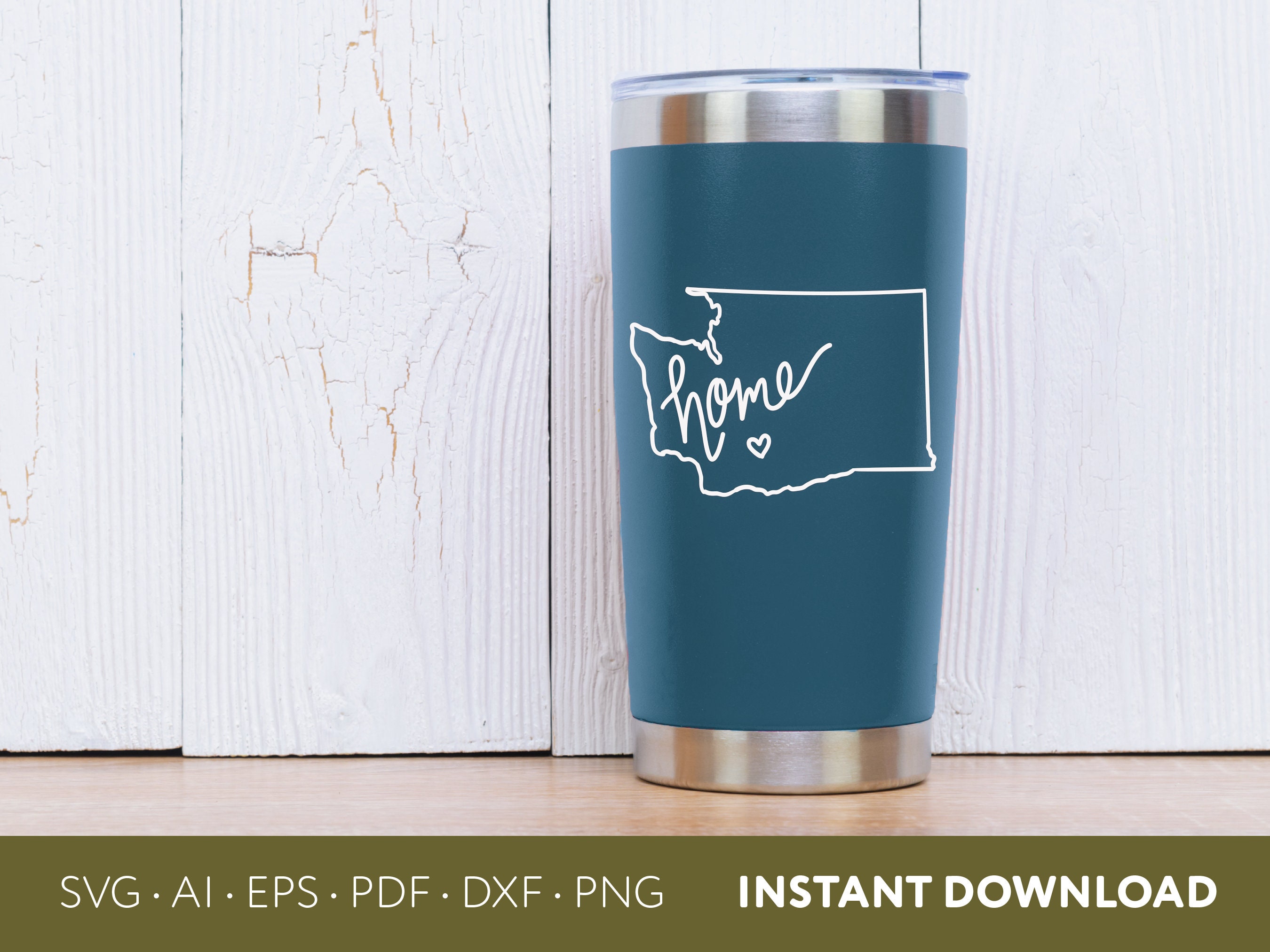 Washington SVG Hand Lettered Minimalist Washington State Outline Svg ...