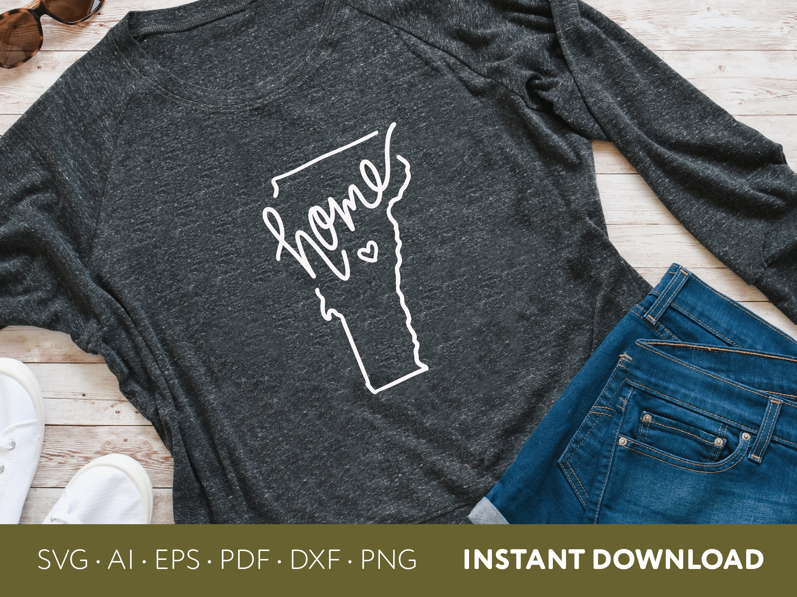 Vermont SVG Hand Lettered Minimalist | Vermont State Outline Svg, Png ...