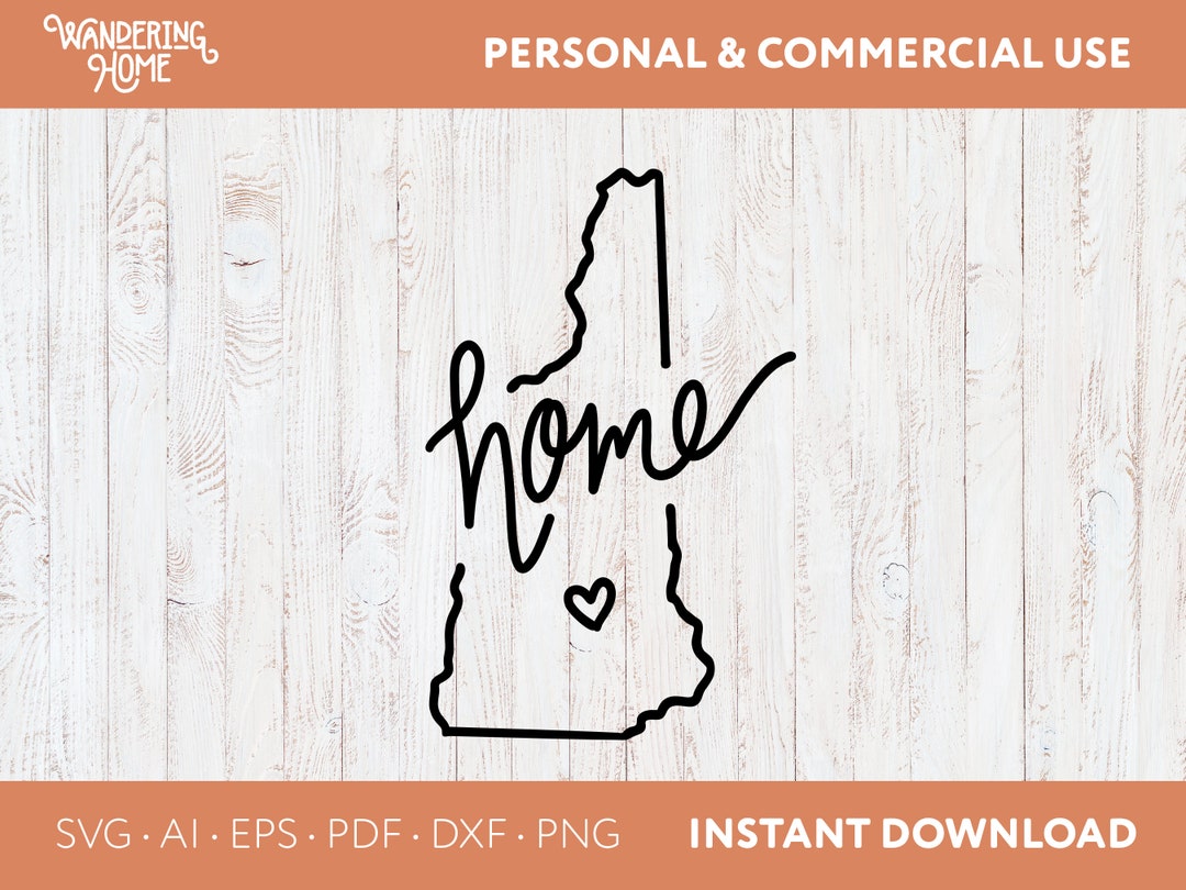 New Hampshire SVG Hand Lettered Minimalist | New Hampshire State ...