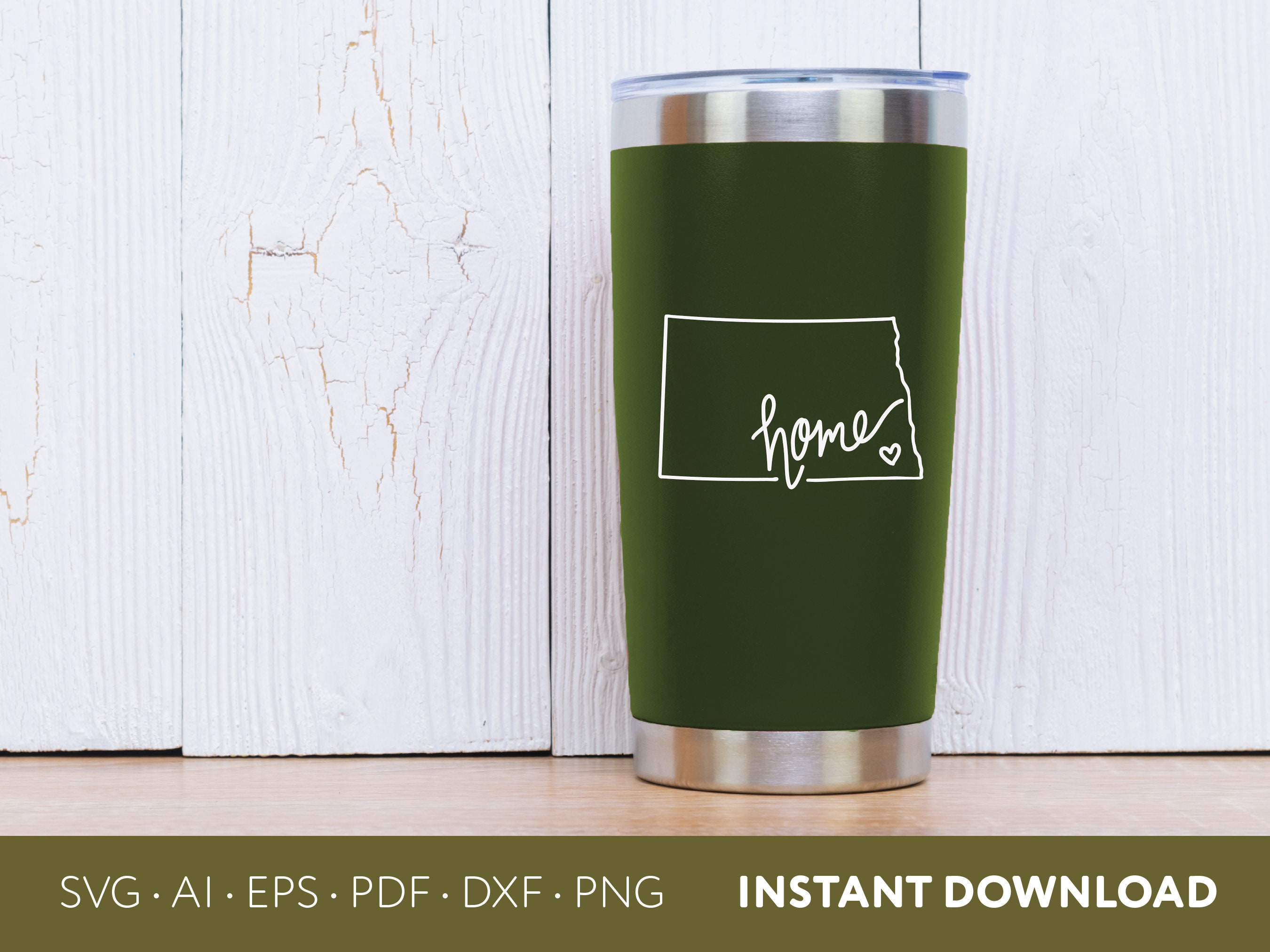 North Dakota SVG Hand Lettered Minimalist | North Dakota State Outline ...