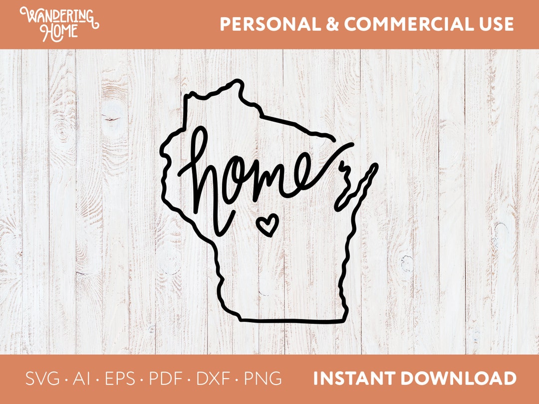 Wisconsin SVG Hand Lettered Minimalist Wisconsin State Outline Svg, Png ...