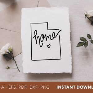 Utah SVG Hand Lettered Minimalist | Utah State Outline Svg, Png, Eps ...