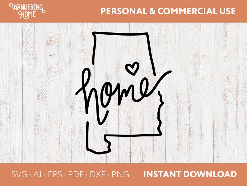 Alabama SVG Hand Lettered Minimalist | Alabama State Outline Svg, Png ...
