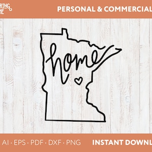 Minnesota SVG Hand Lettered Minimalist | Minnesota State Outline Svg ...
