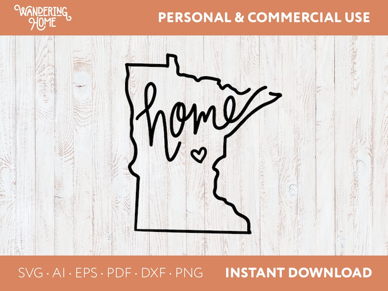 Minnesota SVG Hand Lettered Minimalist | Minnesota State Outline Svg ...
