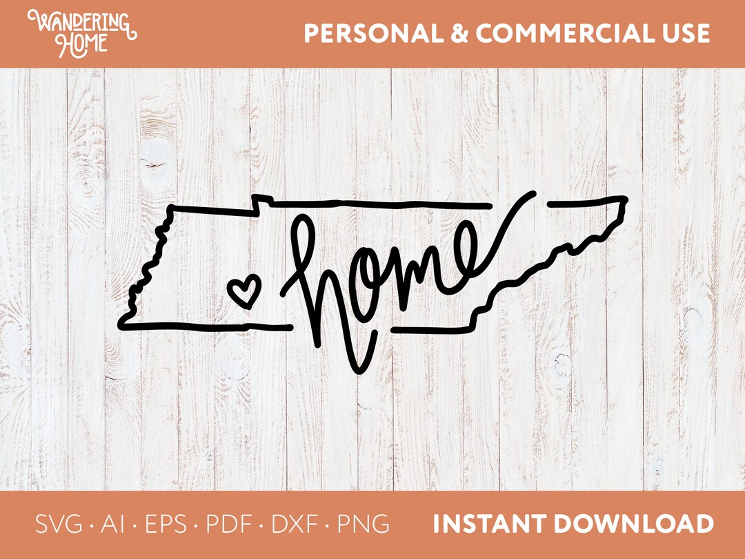 Tennessee SVG Hand Lettered Minimalist | Tennessee State Outline Svg ...