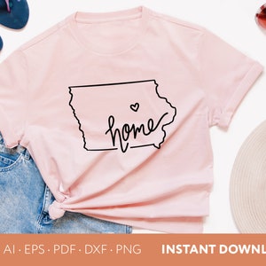 Iowa SVG Hand Lettered Minimalist | Iowa State Outline Svg, Png, Eps ...
