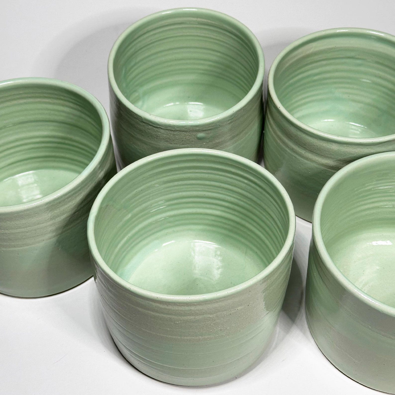 Large Mint Green Handmade Ceramic Plant Pot | 12cm Diameter - Etsy