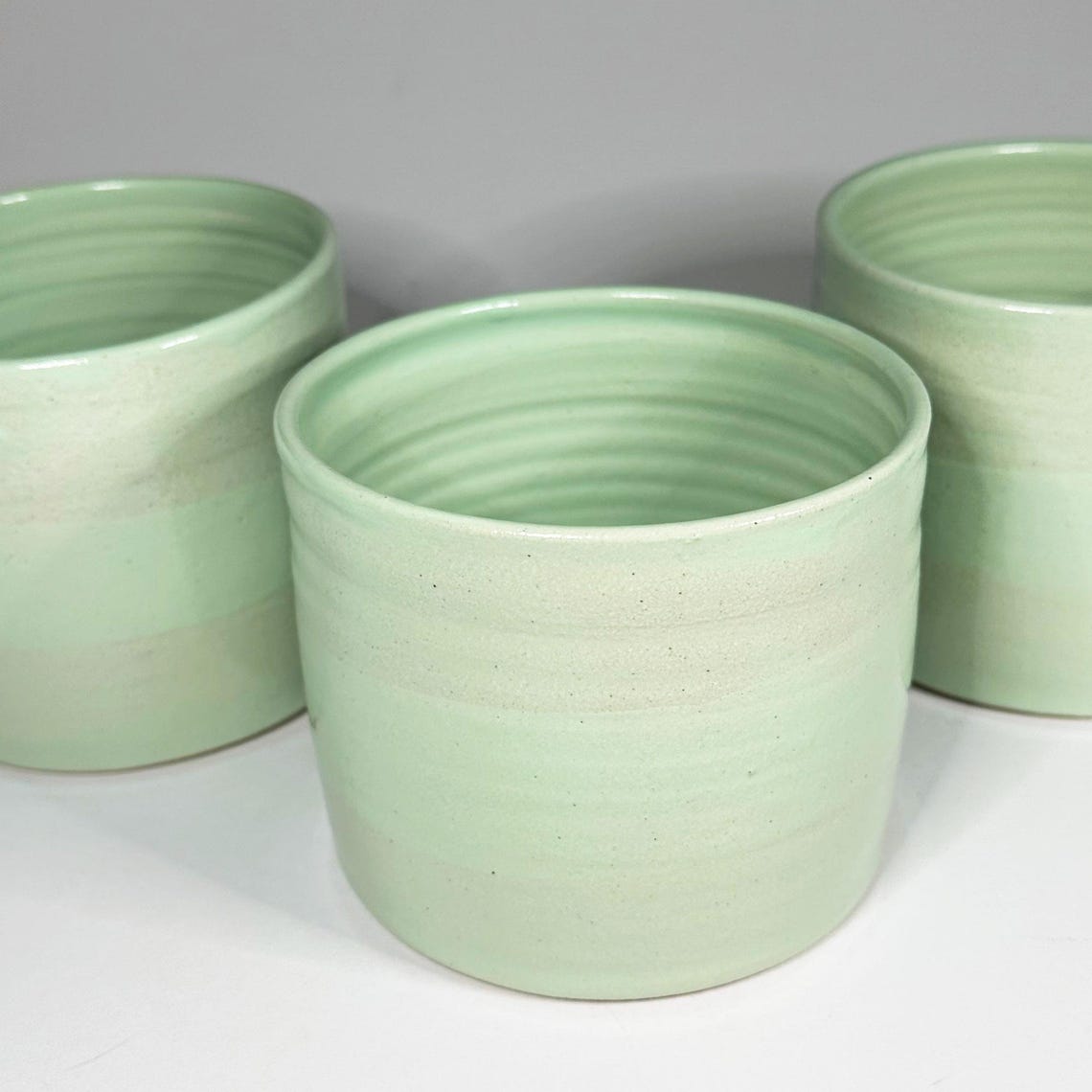 Large Mint Green Handmade Ceramic Plant Pot | 12cm Diameter - Etsy