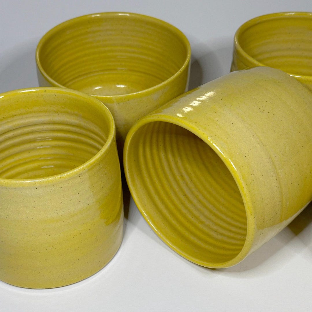 Large Bright Yellow Handmade Ceramic Plant Pot 12cm Diameter - Etsy