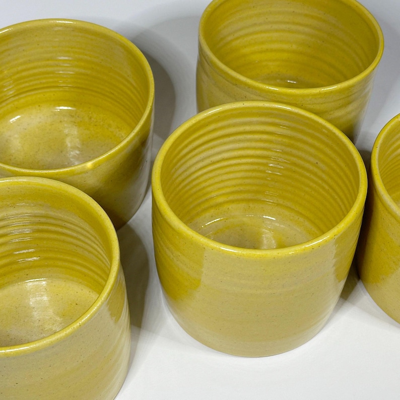 Large Bright Yellow Handmade Ceramic Plant Pot 12cm Diameter - Etsy