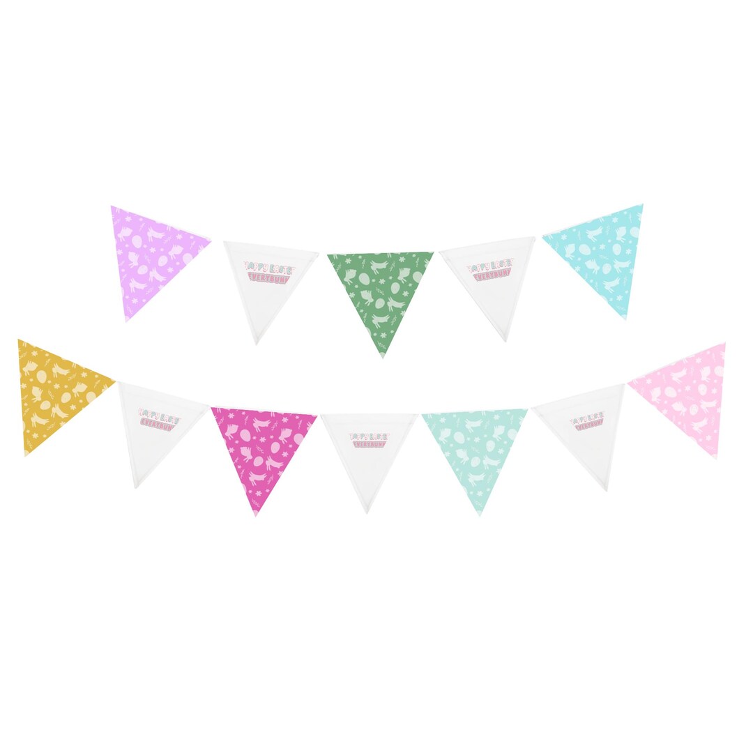 Easter Triangle Flags, Spring Party Bunting, Holiday Pennant Banner ...