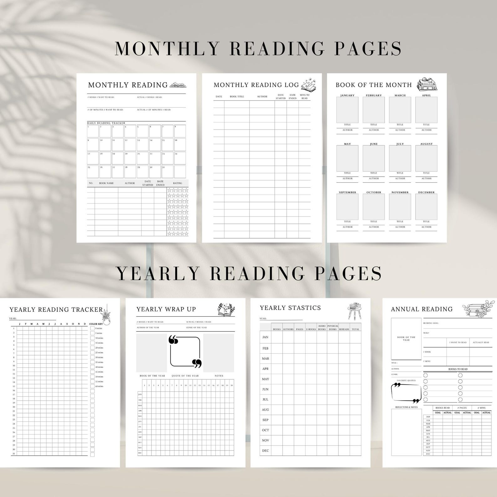 Book Reading Planner Bundle Printable, Reading Journal 2026 2027 ...