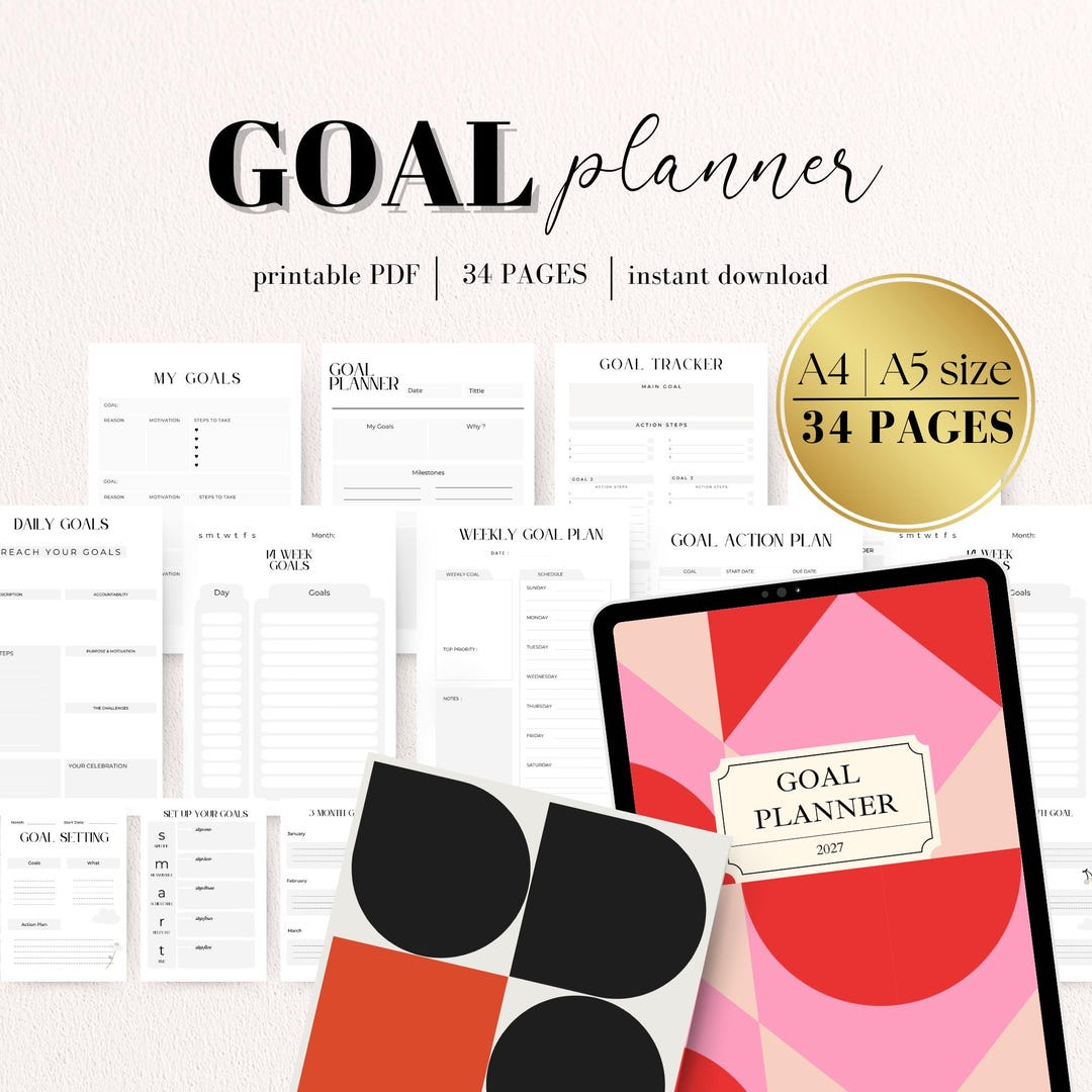 Ultimate Goal Planner 2026 Printable, Daily, Weekly, Monthly, Quarterly ...