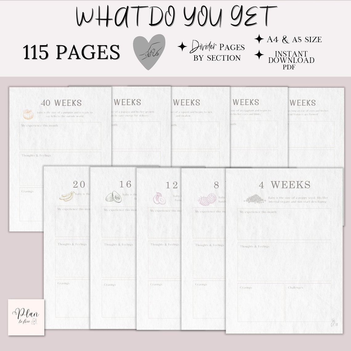 Pregnancy Planner Printable, Printable Pregnancy Journal, Mom-to-be ...