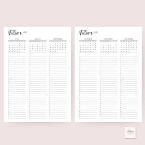 2025 Printable Future Log, Yearly Planner, Annual Overview, Quarterly ...