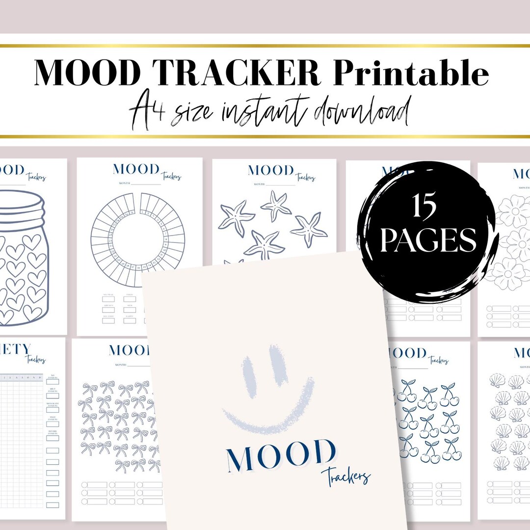 Printable Mood Tracker Bundle: Summer Theme, A4 Journal (PDF) - Etsy