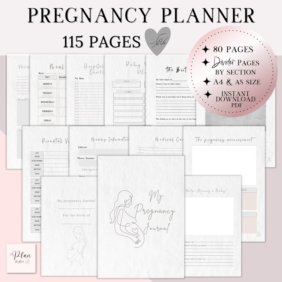 Pregnancy Planner Printable, Printable Pregnancy Journal, Mom-to-be ...
