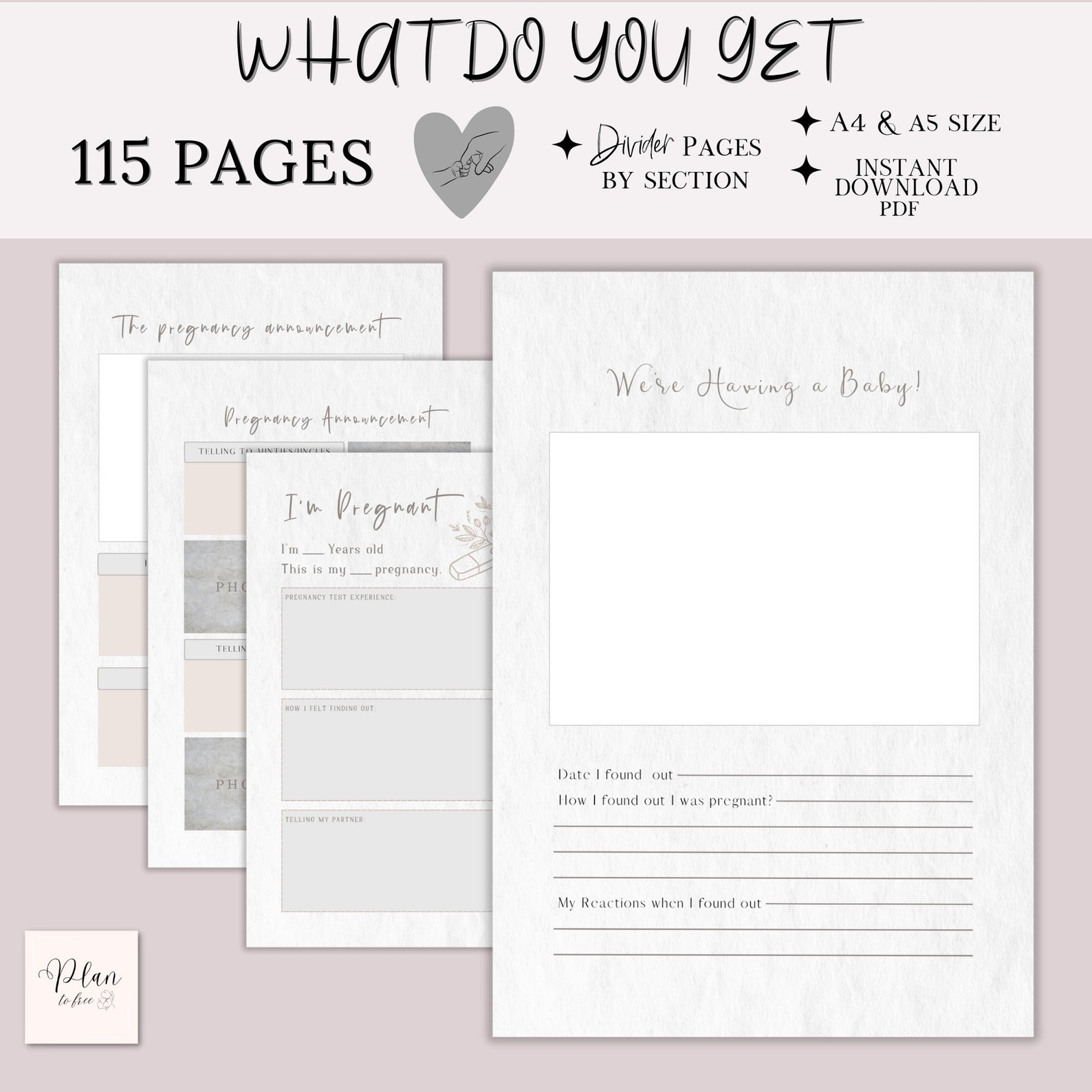 Pregnancy Planner Printable, Printable Pregnancy Journal, Mom-to-be ...