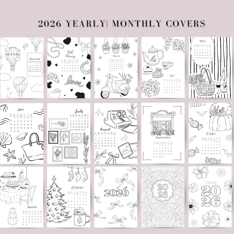 2026 Bullet Planner Journal Pages, Printable Trackers, Weekly Monthly ...