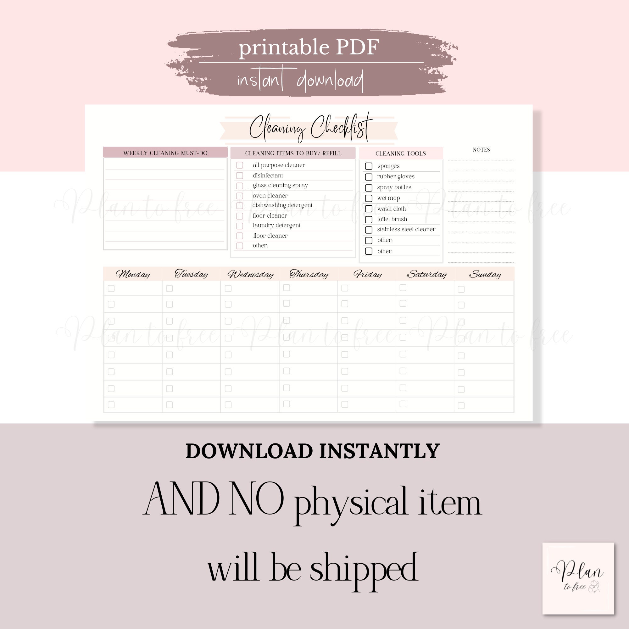 HOURLY Weekly Schedule Landscape, Weekly Planner Printable, Week at a ...