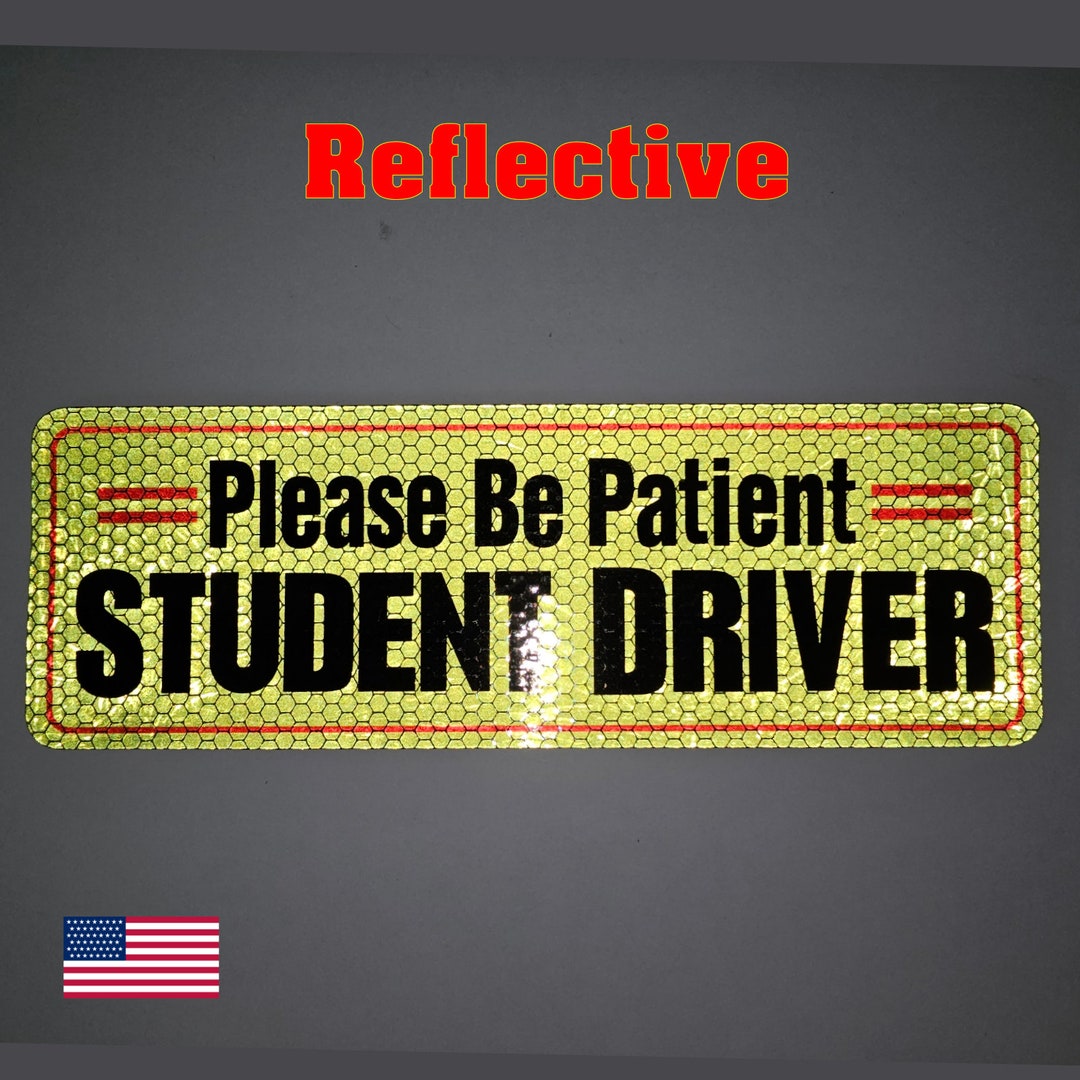 2 Pack Student Driver Reflective Magnetic Decal Sign – Thick Car Bumper ...
