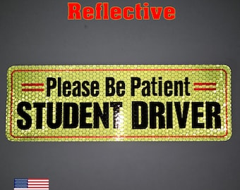 New Driver Car Sticker Vinyl Decal, Please Be Patient, Funny Student ...