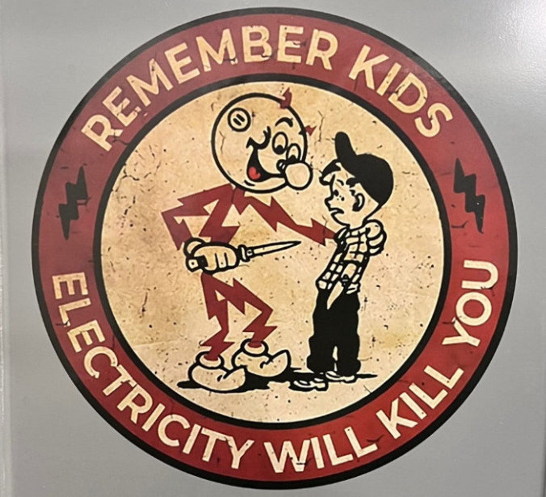 2pcs - 3.5 Inches Electricity Will Kill You Sticker Reddy Kilowatt ...