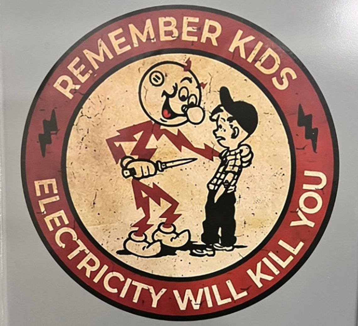 2pcs - 3.5 Inches Electricity Will Kill You Sticker Reddy Kilowatt ...