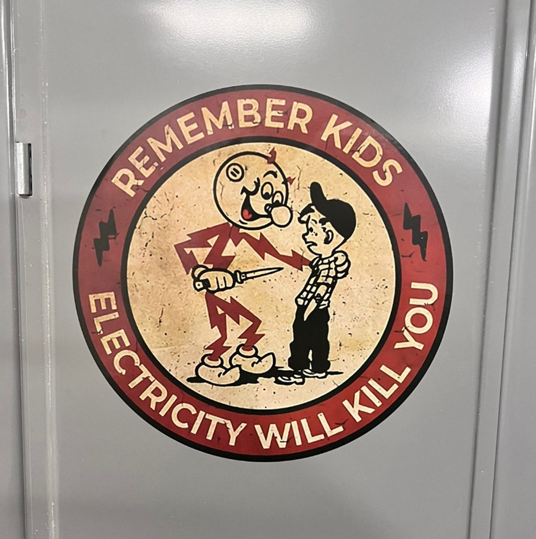 2pcs - 6 Inches Electricity Will Kill You Sticker Reddy Kilowatt Vinyl ...