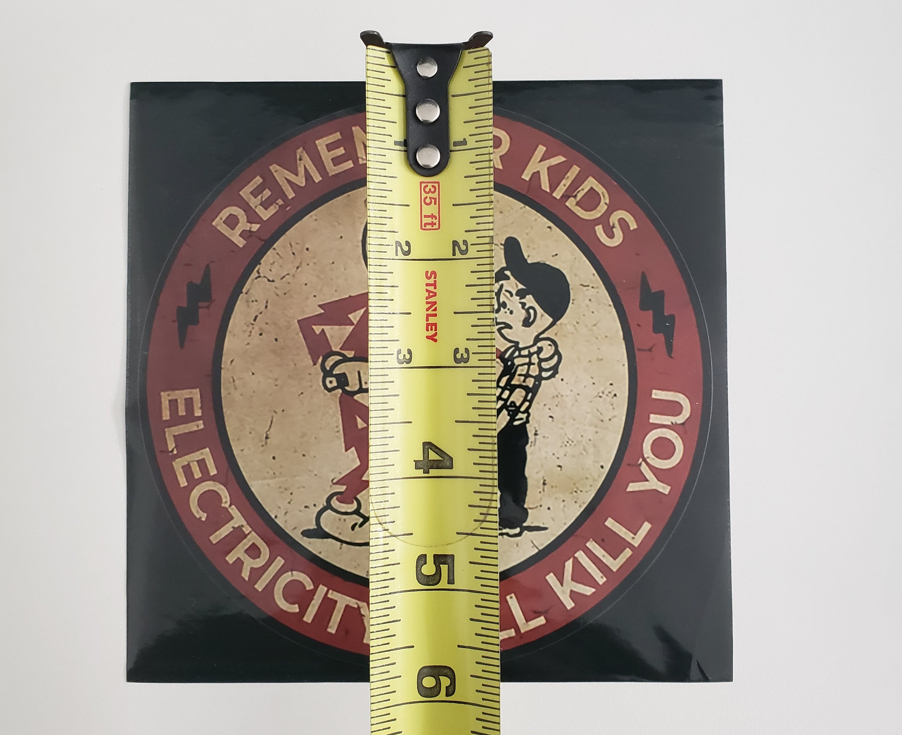 2pcs - 6 Inches Electricity Will Kill You Sticker Reddy Kilowatt Thin ...