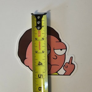 1pcs of Rick and 1pcs of Morty Middle Finger Funny Vinyl 5" Stickers ...
