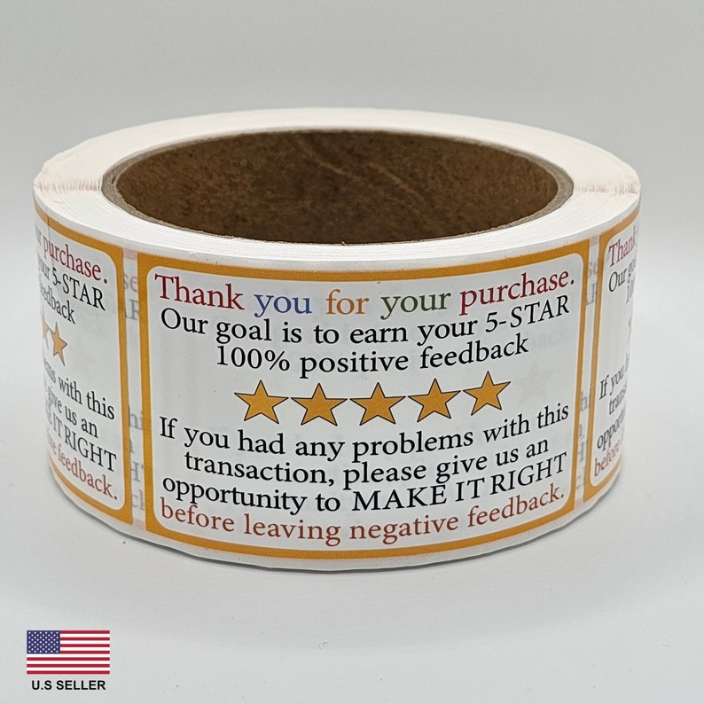 Thank You for Your Purchase 2 X 3 Shipping Labels Stickers 1 Roll of ...