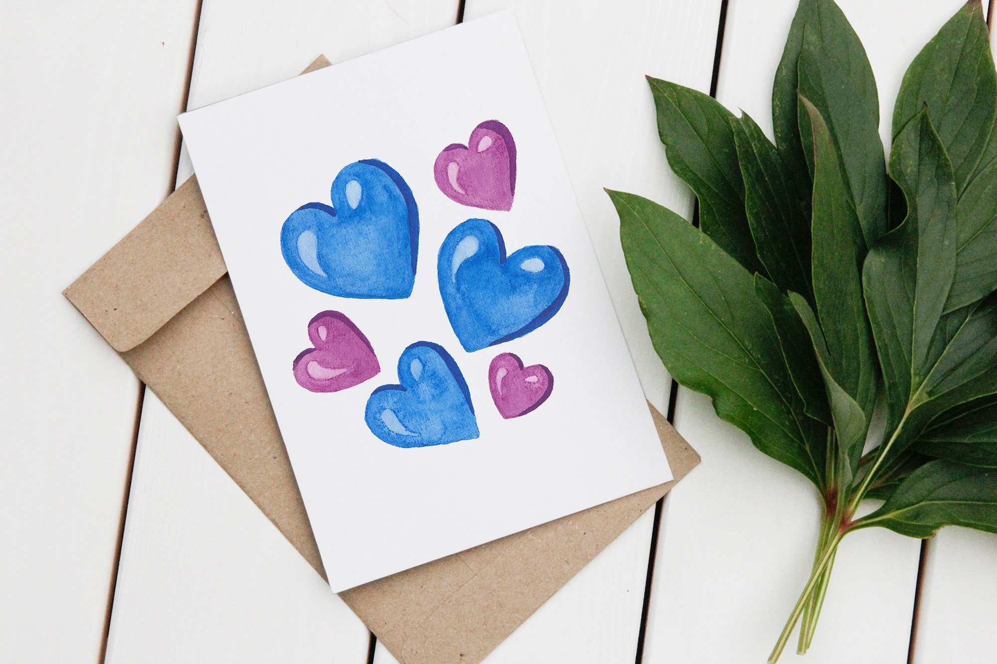Printable Card With Hearts, Heart Emoji Card, Printable Greeting Card ...