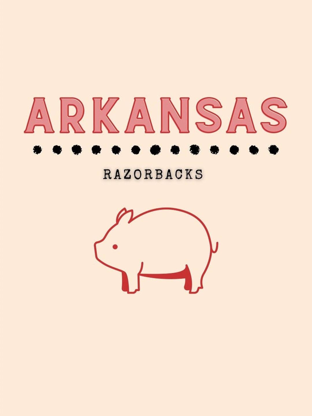 Cute Arkansas Razorbacks Digital Image - Etsy