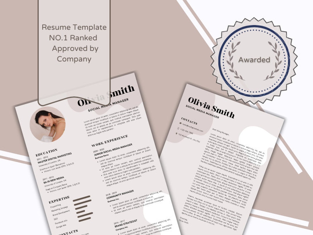 Beige Resume Template Word Template Apple Pages Google Docs - Etsy