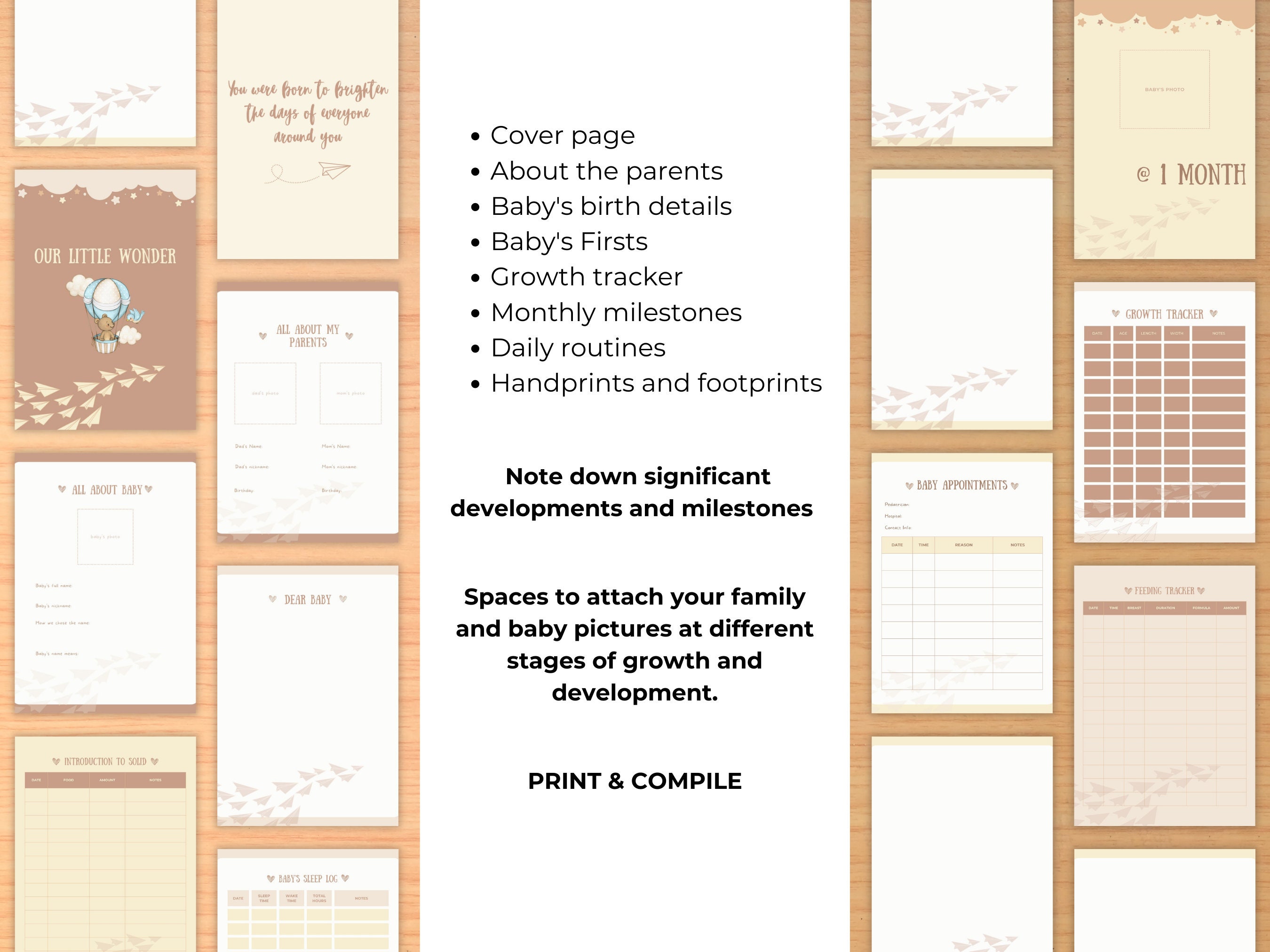 Baby Journal Printable Milestones, Babys First Printable Newborn ...