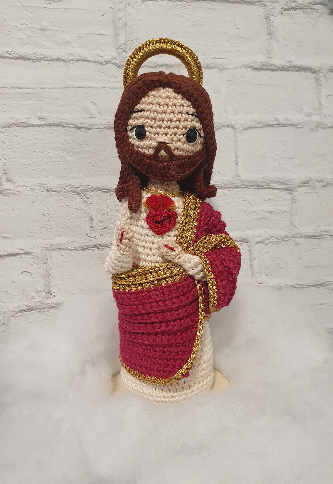 Jesus Christ Amigurumi Crochet, Sacred Heart of Jesus, Bless Gift ...