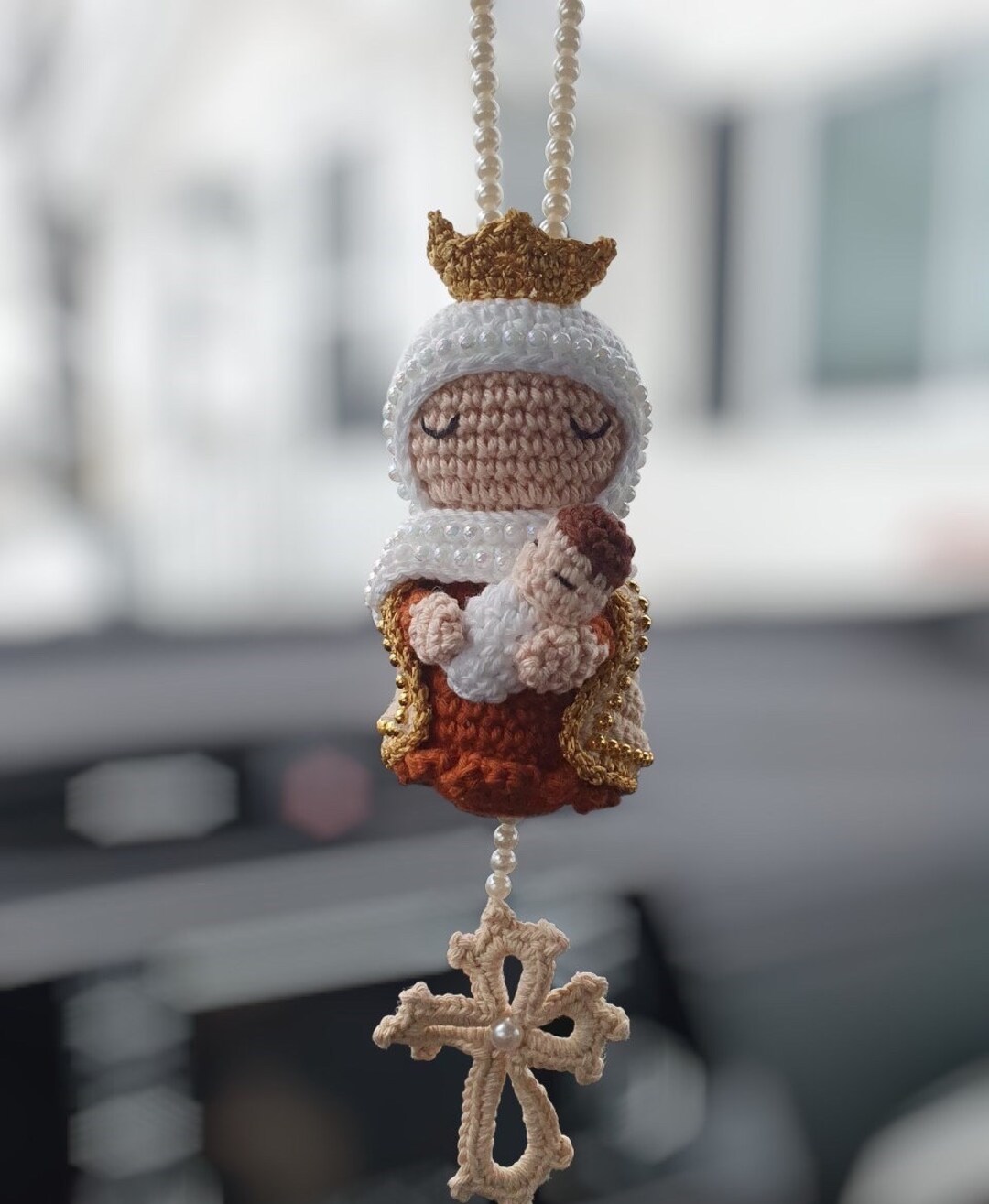 Our Lady of Mount Carmel Charm, Rearview Mirror Charms, Car Mirror ...