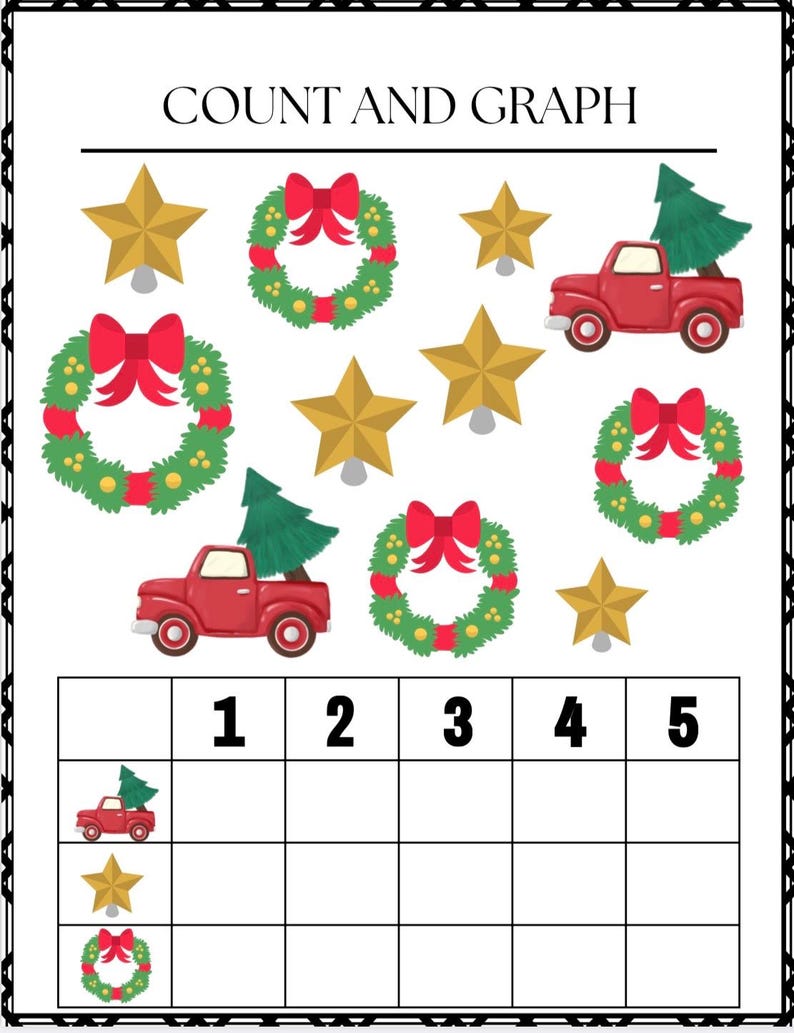 Christmas Worksheet Pages - Etsy