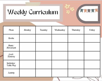 Customizable Weekly Curriculum Plan - Etsy