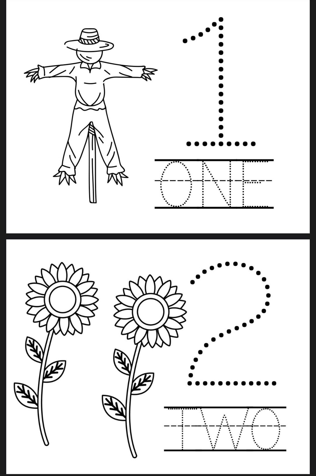 Fall Number Tracing and Coloring - Etsy