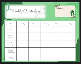 Customizable Weekly Curriculum Plan - Etsy