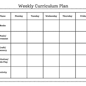 Weekly Curriculum Example - Etsy