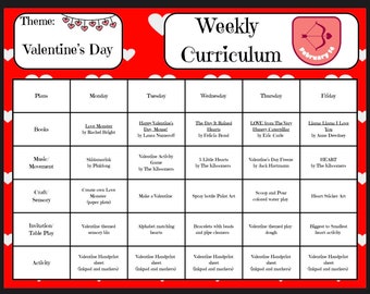 February Preschool Curriculum L Ready to Print and Use Weekly Plan for ...